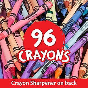 Crayola Classic Color Crayons in Flip-Top Pack with Sharpener, 96 Colors, Gift for Kids