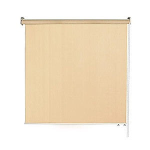 MEOOEM Outdoor Roller Shade 8' W X 8'L Privacy Screen for Porch Pergola Gazebo Balcony Backyard Patio Deck Large Light Filtering Block 95% UV Protection, Wheat