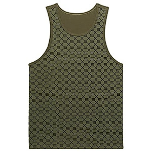 Savage X, Men's Flocked Monogram Tank, Deep Forest Green, M