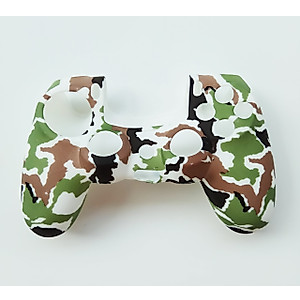 Hikfly Silicone Gel Controller Cover Skin Protector Compatible for Sony PlayStation 4 PS4/PS4 Slim/PS4 Pro Controller (2X Controller Cover with 8 x FPS Pro Thumb Grip Caps)(Brown,White)