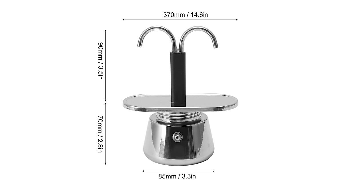 Fdit 2-Cup Stainless Steel Moka Pot for Delicious Italian Espresso