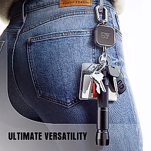 ELV Self Retractable ID Badge Holder Key Reel, Heavy Duty Metal Body, 30 Inches Upgraded Dyneema Cord, Carabiner Keychain with Belt Clip, Hold Up to 15 Keys and Tools