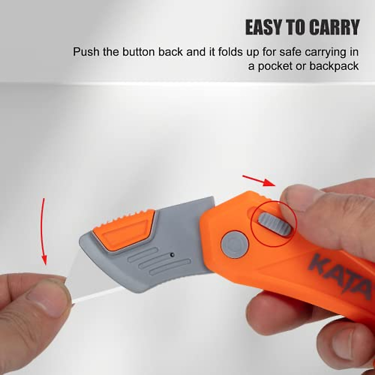 KATA 6-Pack Utility Knife, Folding Box Cutter for Cartons, Cardboard and Boxes, Quick Change Blade, 10pcs Extra SK5 Blades Included, Lock Back Mechanism