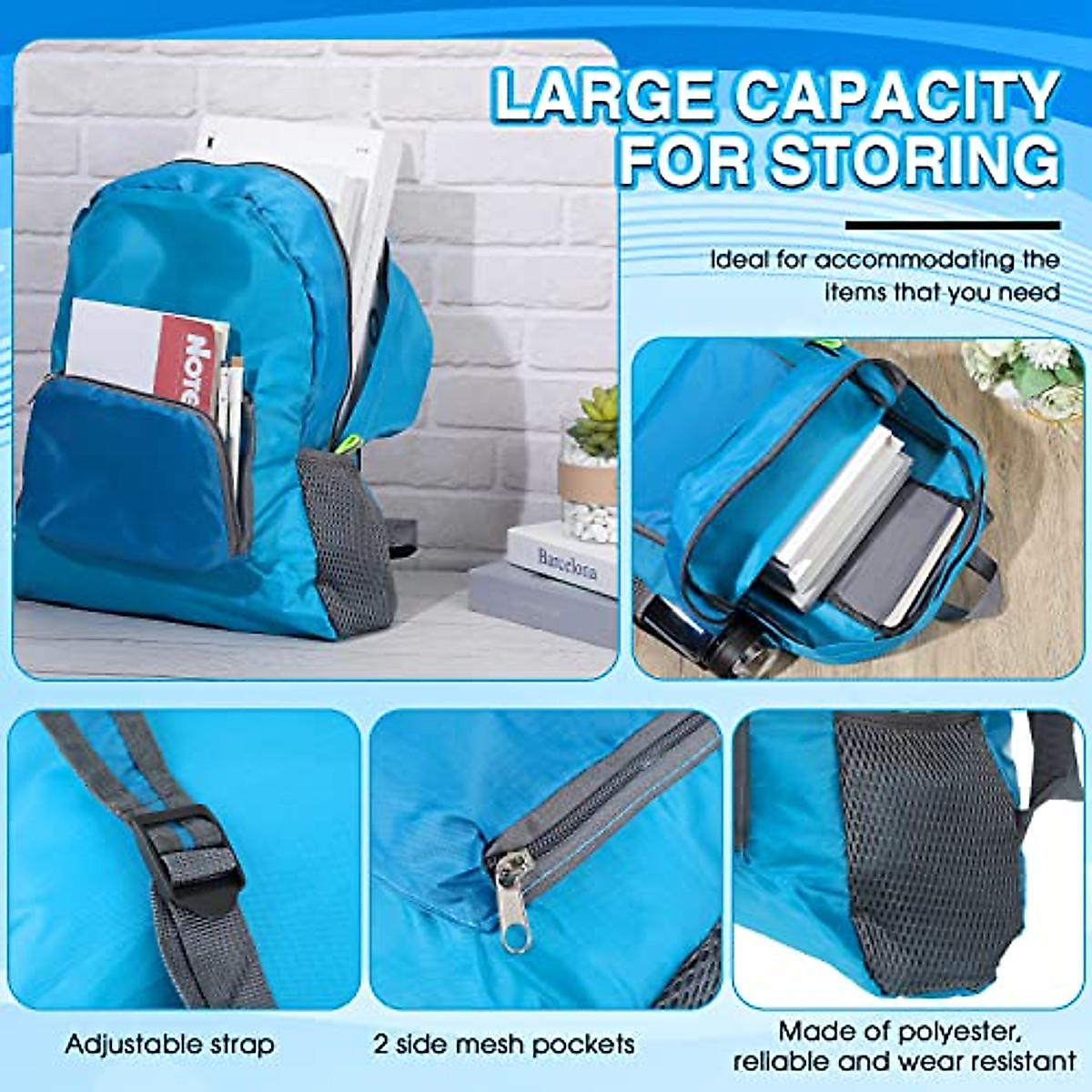 150 Pcs Backpacks Bulk, 17 Inch Lightweight Back Packs Foldable Basic Backpack Travel Book Bag for Charity Events (Multi Colors)