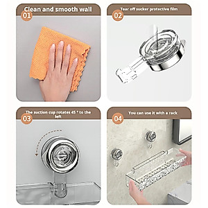 JENPECH Suction Cup Shower Caddy, Clear Wall Caddy Bathroom Shower Organizers and Storage, Corner Shower Caddy No Drilling for Kitchen Bathroom Hotel Wall Organizers Clear 1