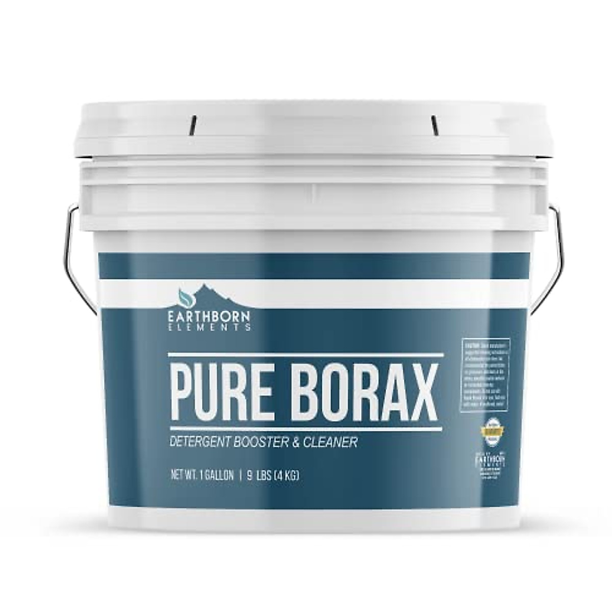 Earthborn Elements Borax Powder, Washing Soda, Baking Soda Bundle (1 Gallon ea.) Multipurpose for cleaning & laundry, Resealable Bucket