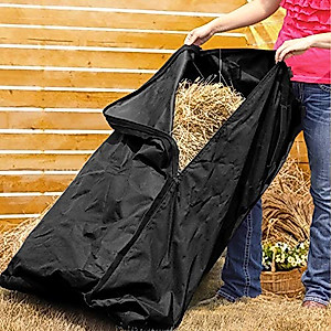 PawGiant Hay Bale Storage Bag, 420D Large Waterproof Hay Bag with 3-Sided Zipper, Foldable Portable Hay Bale Tote Bag for Horse, Cattle, Livestock, and Christmas Tree (45" x 23" x 14")