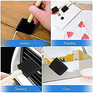 20 Pcs Foam Paint Brushes, 2 Inch Foam Brush, Wood Handle Sponge Brush, Sponge Brushes for Painting, Foam Brushes for Staining, Varnishes, and DIY Craft Projects