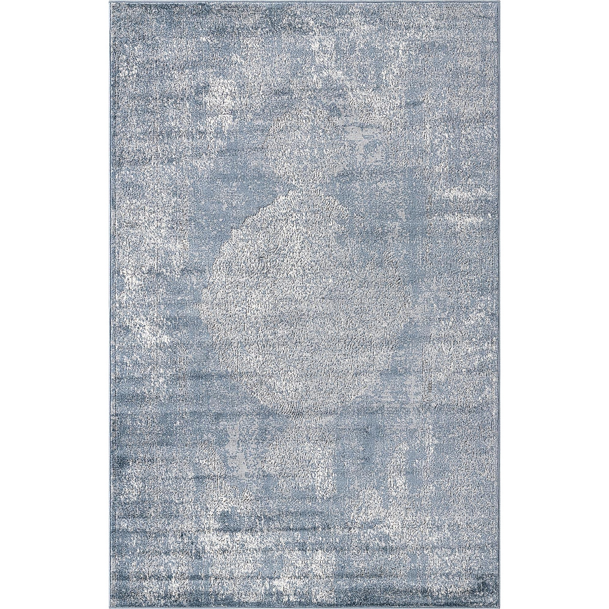 Rugs.com Oregon Collection Rug – 5' x 8' Blue Low-Pile Rug Perfect for Living Rooms, Large Dining Rooms, Open Floorplans