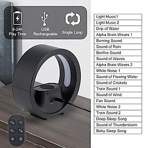 White Noise Machine Baby - USB Rechargeable 20 Soothing Sleep Sounds for Deep Restful Sleep, Bluetooth Speaker White Noise Machine for Adults Portable Sound Machine for Sleeping