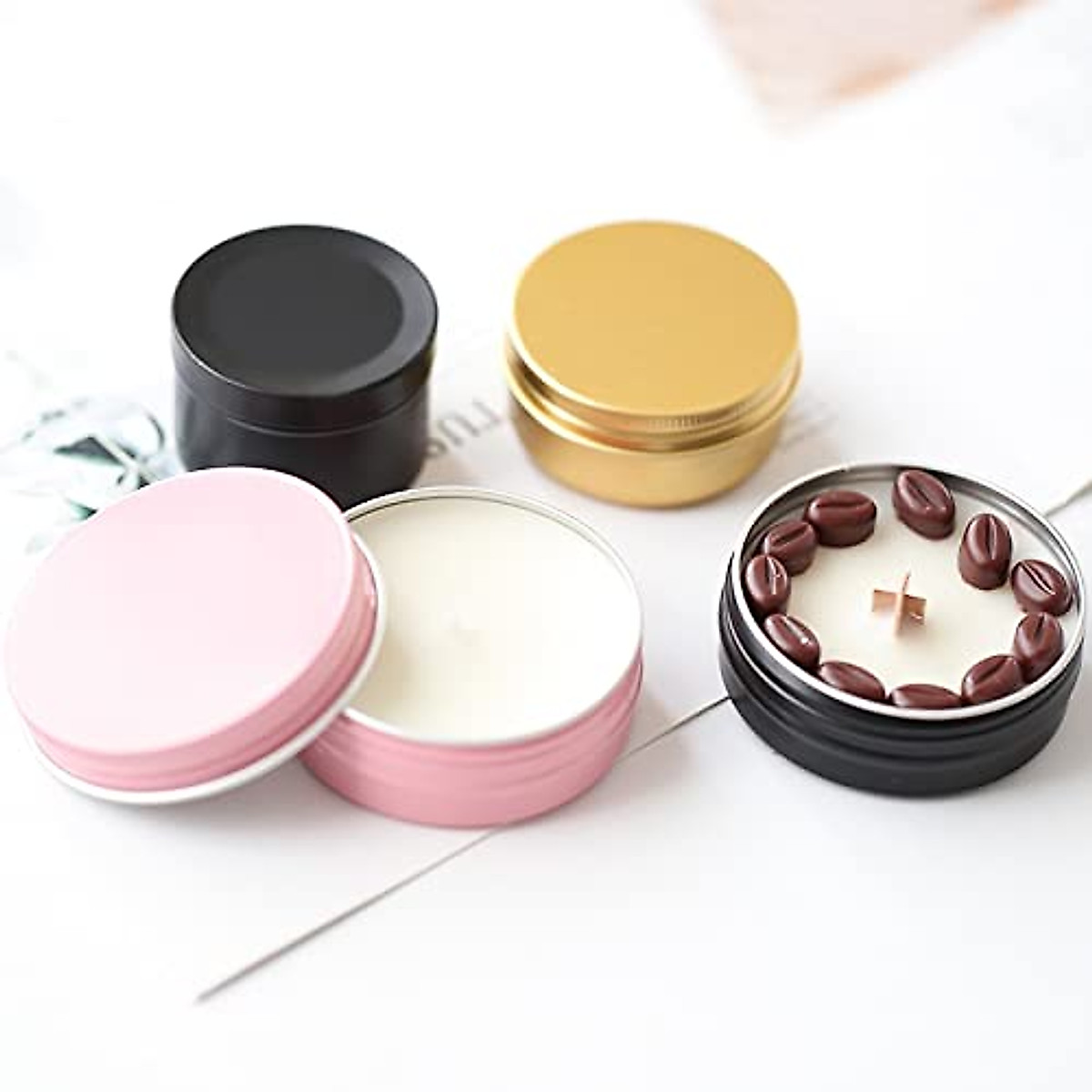 Othmro 6pcs 5.1oz Metal Round Tins Aluminum Tin Cans Containers with Screw Lid, 83 * 38mm(DxH) Silver tin cans for Salve, Spices, Lip Balm, Tea or Candies 150ml