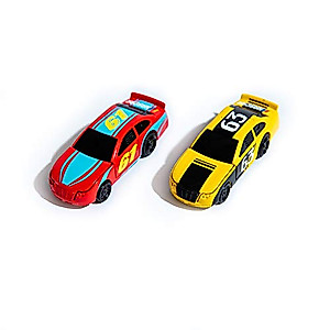 Far Out Toys NASCAR Crash Circuit Vehicles (Pack of 2) | Electric Powered Cars, 2 Flash Chargers | Race, Wreck, and Rebuild! | Capture The Momentum and Thrill of Nascar