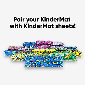 CASE Pack of 6 KinderMat Jr. Daydreamer, 2 inches Thick, 4-Section Rest Mat, 44" x 19" x 2", Blue/Teal, 100% Made in USA (CASE of 6: 500225 2" Jr. Daydreamer with Binding)
