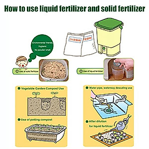 Doorhighpeak Indoor Composter Kit 27L Bucket, Odorless Compost Bin with Sealed Lid and Accessories, Kitchen Countertop Small Composting Container, Food Waste Recycling System Compost Pail