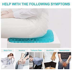 One To One Gel Seat Cushion for Office Chair, Super Breathable Honeycomb Design Comfort Support for Lower Back, Spine, Hips, Multi-Use Seat Cushion with 1 Non-Slip Cover