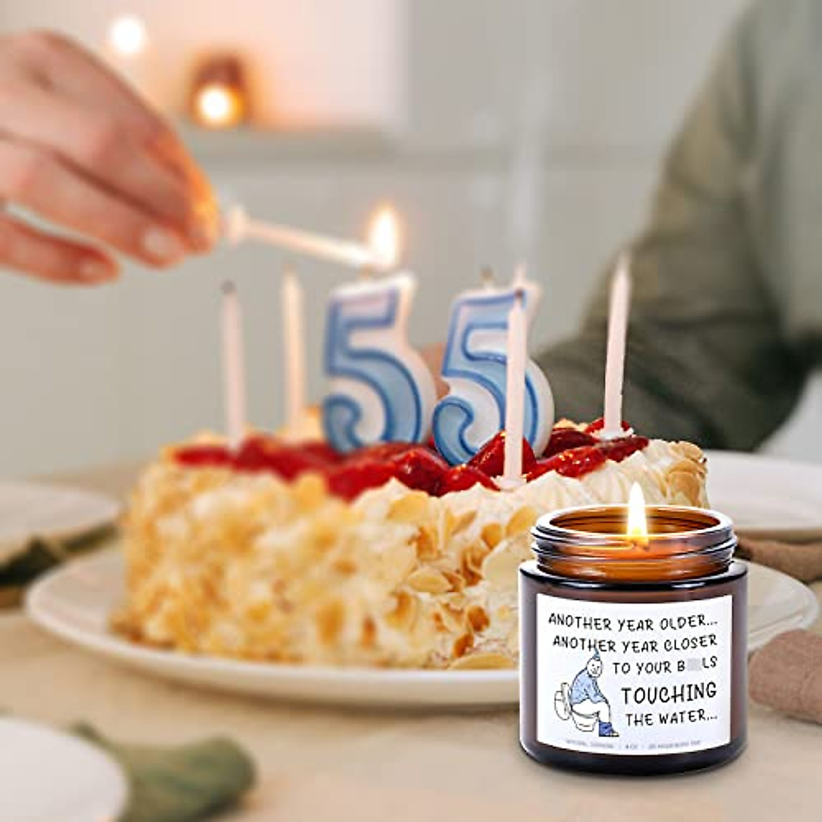 Another Year Older, Funny Birthday Gifts Candle for Men Friendship Gift for Him Humorous Present for Boyfriend, Husband, Lavender Scented Candles (4 oz)