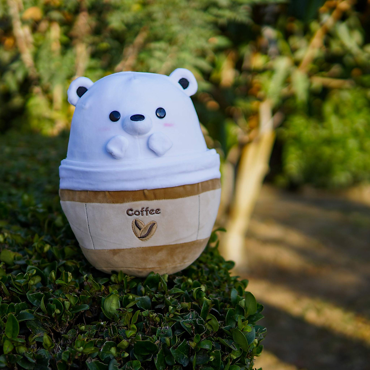 Avocatt Polar Bear Coffee Plushie - 10 Inches Stuffed Bear Ice Frappuccino Plush Stuffed Animal - Hug and Cuddle with Soft Fabric and Stuffing - Kawaii Cute Japanese Anime Style Gift