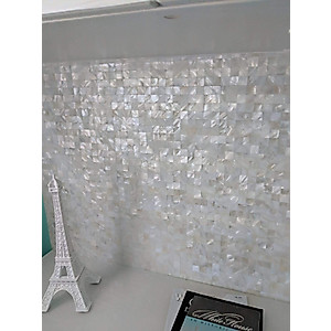 Art3d Mother of Pearl Shell Mini Square Seamless Mosaic Tile for Kitchen Backsplash, White, 12" L X 12" W