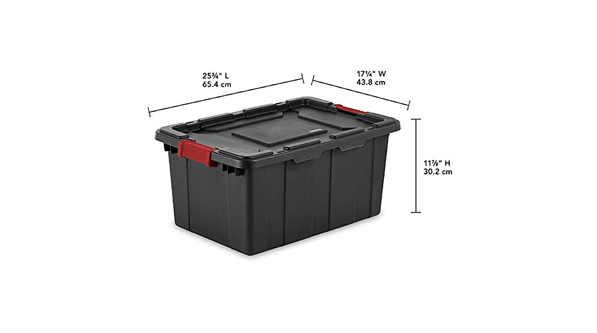 Sterilite 15 Gal Industrial Totes - Black 6-Pack Storage