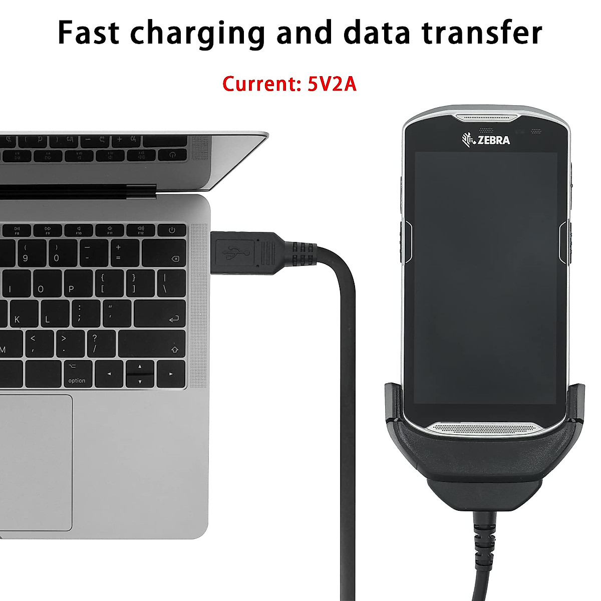 Tc51 Charger,Scanner Charger Cable for Zebra TC51 TC510K TC52 TC56 TC57,5V2A with 6ft Cable Fast Charger,Suitable Use for Baggage Handlers,Postal Carriers,Retail Workers,Warehouse Employees