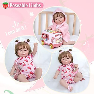 JIZHI Lifelike Reborn Baby Dolls - 20Inch-Real Baby Feeling Realistic-Newborn Baby Dolls Adorable Smiling Real Life Baby Dolls with Gift Box for Kids Age 3+