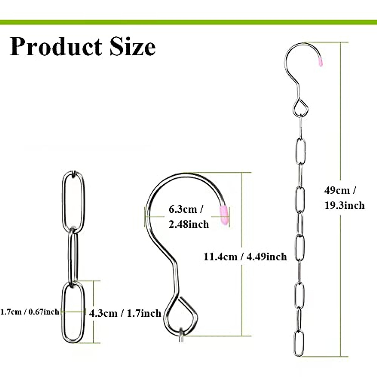 Hangers Space Saving Chain, Closet Organizer and Storage, Magic Hanger Stainless Steel Metal with 10 Holes for Hanging Clothes, College Dorm Room Essentials，Cascading Hangers Gain 90% More Space