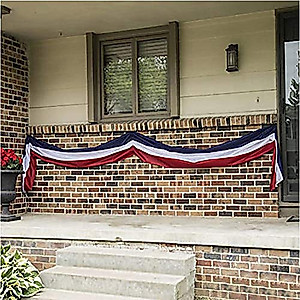 The Dreidel Company Large Patriotic US Flag Bunting Decorations 4th of July Large Red, White & Blue - 18" x 20 Ft. (2-Pack)