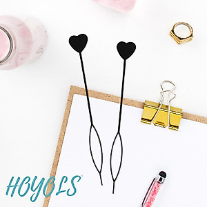 Hoyols 12pcs Quick Topsy Tail Hair Beader for Braiding Beads on Braids, Loop Threader and Braider for Kids Girls, Ponytail Hair Styling Maker Set of 12 - Black
