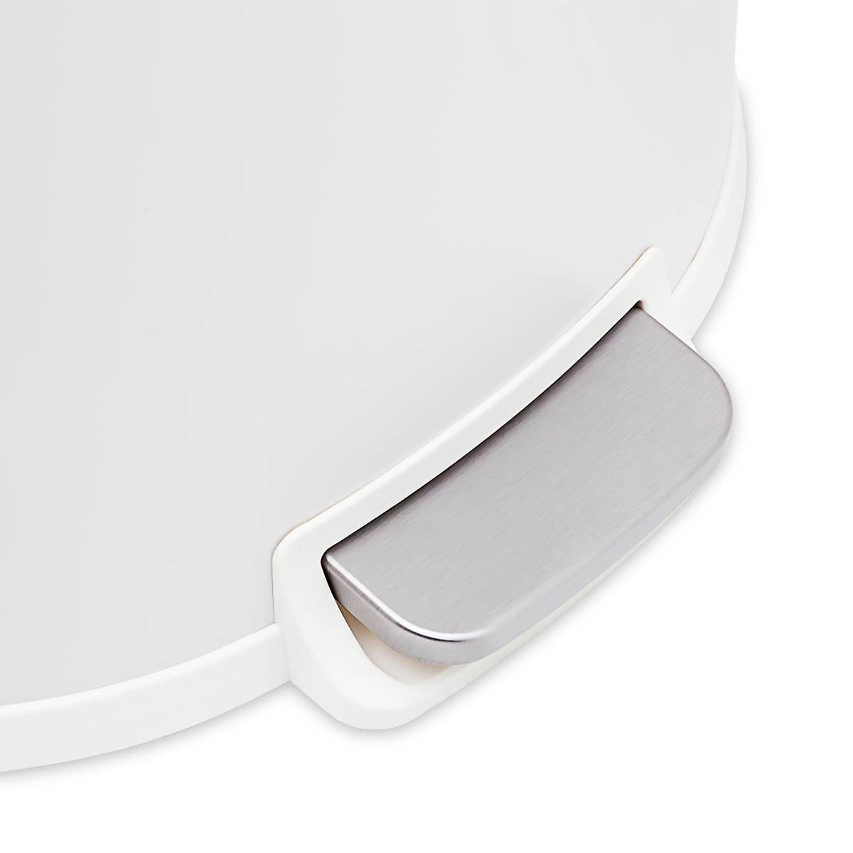 QUALIAZERO 50L/13Gal Heavy Duty Hands-Free Stainless Steel Commercial/Kitchen Step Trash Can, Fingerprint-Resistant Soft Close Lid Trashcan, 13Gal, D Shape, Matte White