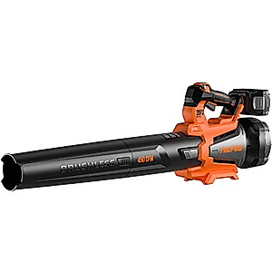 FIILPOW 20V 450CFM Cordless Leaf Blower, Variable Speed & Turbo Mode and Lock Dial, Handheld Brushless Blower with 4.0Ah Battery & Charger, Lightweight for Lawn Care/Yard Cleaning/Jobsit