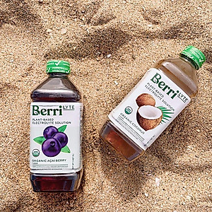 Berri Lyte Plant Based Organic Electrolyte Solution – Pediatric Rehydration Drink – Natural Sugar Coconut Flavor, 1 L, 2 ct