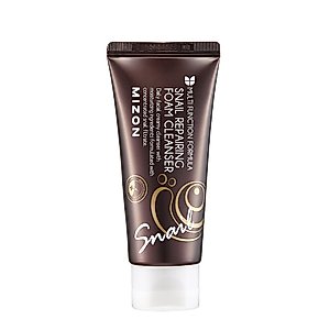 MIZON Snail Repairing Foam Cleanser, Korean Snail Face Wash, Mild and Soft Face Cleanser for Pores and Blackheads, Moisturizing Formula with Snail Filtrate and Soft Bubbles 2.02 fl oz.