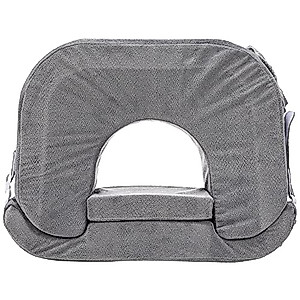 My Brest Friend Nursing Pillow for Twins | Ergonomic Breastfeeding Pillows | Supports Both Mom and Babies | Breastfeeding Essentials | Handy Side Pocket, Double Straps & Removable Cover, Dark Grey