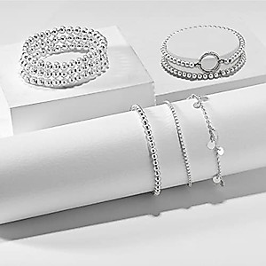 Silpada 'Beaded Circle' Bracelet in Sterling Silver, 6.25"