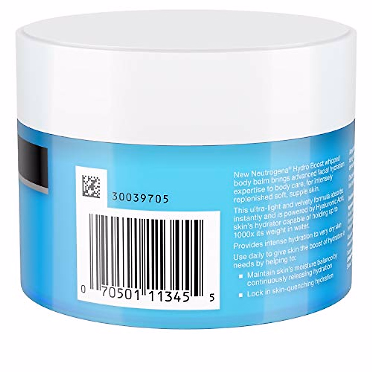 Neutrogena Hydro Boost Hydrating Whipped Body Balm with Hyaluronic Acid, Non-Greasy and Fast-Absorbing Balm for Dry to Extra Dry Skin, Paraben-Free, 6.7 oz