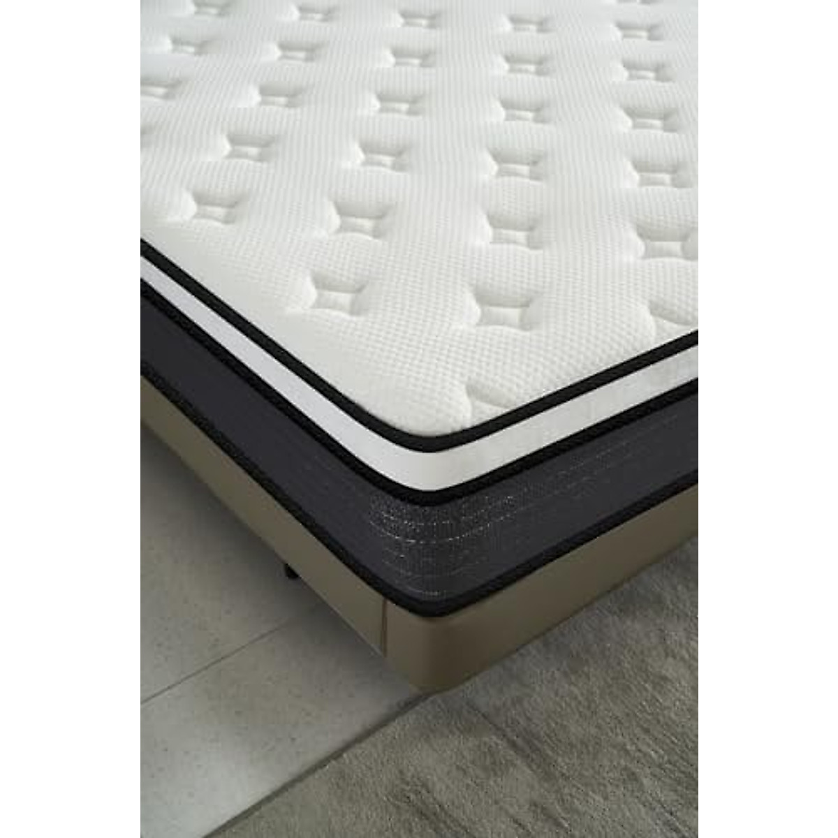 Container Furniture Direct Hybrid 10 Inch Twin Mattress in a Box, Pillow Top Bed Cushion with Breathable and Hypoallergenic Design, Medium Firm for Lumbar Support