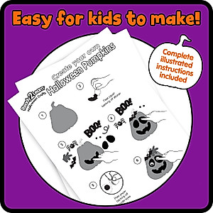 Ready 2 Learn Create Your Own Halloween Pumpkins | Set of 4 | Halloween Crafts for Kids Ages 4-8 | DIY Party Favors, Ornaments, Magnets and Decor