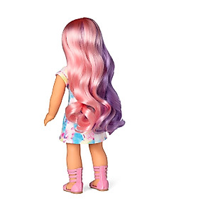 American Girl Truly Me 18-inch Doll #116 with Blue Eyes, Purple-and-Pink Hair, Light Skin, Tie Dye T-shirt Dress, For Ages 6+