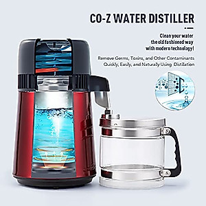 CO-Z Water Distiller, Stainless Steel Distilling Pure Water Machine for Home Countertop Table Desktop, 4L Distilled Water Making Machine, 4 Liter Water Purifier to Make Clean Water for Home