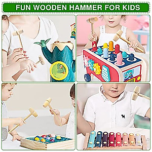 Wooden Hammers for Breakable Heart Hammer x75, Small Wooden Mallet, Mini Wooden Hammer for Chocolate Heart Mold, Kids Hammer Wood For Chocolate Breakable Bear Mold, Martillos de Madera Para Chocolate