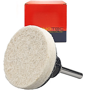 RENOTEC 40pcs Wool Felt Glass polishing Pads R-Type 2" Compressed Wool Fabric Quick Change Disc Roll Lock Surface Polishing Buffing Pads Wheels with 1Pcs Shank