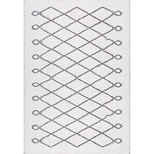 nuLOOM Stasia Diamond Shag Area Rug, 5' 3" x 7' 6", Grey