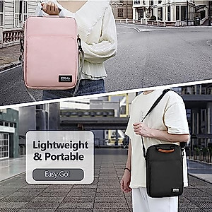 Soulelite 11.6-13.3In Tablet Sleeve Bag Laptop Bag for 2019-2023 ipad, ipad air,ipad pro,Galaxy s8 a7 - Waterproof Oxford Fabric, Adjustable Straps, Multiple Compartments - Pink