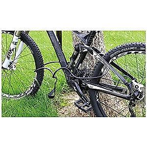 Bicycle Lock, Scooter Bike Motorcycle Cable Chain Lock, 180X1.2Cm, Double Open Key Combination Lock, High Strength Steel Cable