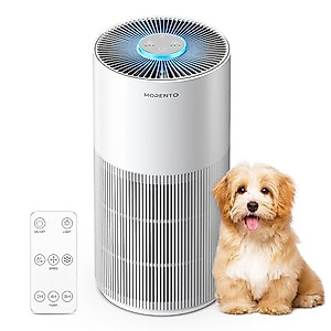 MORENTO Air Purifiers for Home Large Room, Air Purifiers for Bedroom up to 1076ft², 22dB Quiet Kalo Air Cleaner with 7 Color Night Light, Timer, H13 HEPA Filter for Pollen, Smoke, White