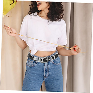 VALICLUD Plus Size Belt Waist Belt for Women Print Leather Belt Cow Print Belt for Jeans Pants Dresses Belt