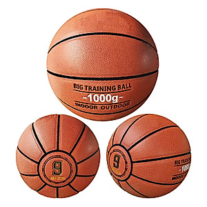 MINDCOLLISION Size 9 Training Basketball, 37" Oversized, Soft PU Leather, Works Wrist Strength, Shooting Arc, Weighted Basketball 1Kg (2.2Lbs)