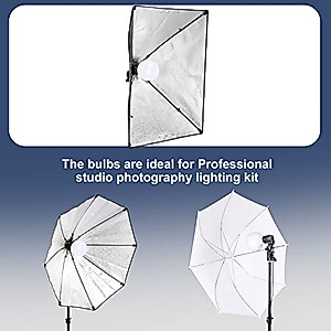 IFKDNR 2 Pack 105W LED Light Bulb 5500K Flicher-Free Daylight White Softbox Bulb 10000 Hours Lifetime E27 Base for Photography Studio Lighting