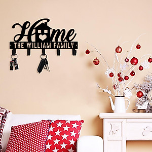 Personalized Key Holder for Wall, Custom Metal Infinity Heart Key Hooks with Name, Key Rack Organizer Wall Decorative for Entryway Doorway Hallway, Room Entrance Décor (Infinity-2)