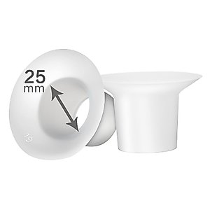 LOZAEVE 25mm Silicone Flange Inserts Compatible with for Spectra S1/S2, Medela, Bellababy, Elvie, Willow go, Momcozy S9 S10 S12, Freemie Breast Pump Insert Shields, Reduce 27-28mm Tunnel to 25mm, 2pcs